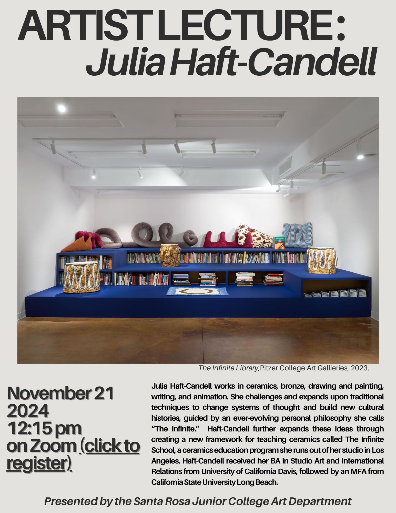 Visiting Artist Lecture Series Fall 2024 | Robert F Agrella Art Gallery